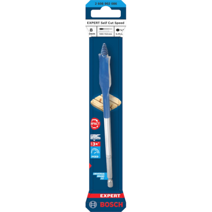 Перовое сверло Bosch Expert Self Cut Speed Spade 8х100х152 мм