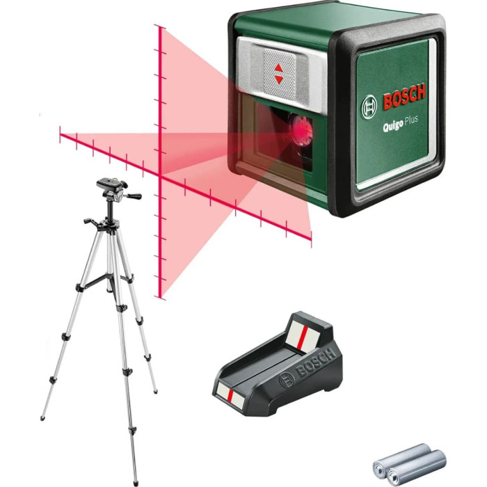 Лазерный нивелир Bosch Quigo Plus со штативом и мишенью